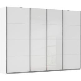 Schwebet&uuml;renschrank Rauch "Kleiderschrank Schrank Garderobe W&auml;scheschrank Ankleide SYNCRONO", wei&szlig; (wei&szlig;, wei&szlig;glas), B:316cm H:230cm T:62cm, Holzwerkstoff, Schr&auml;nke, Schwebet&uuml;renschrank, Mittelt&uuml;ren mit praktischer Synchron-&Ouml;ffnung MADE IN GERMANY