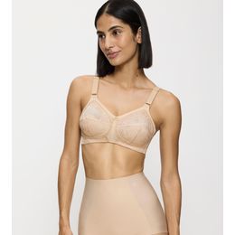 B&uuml;gelloser BH Triumph "Doreen X", Damen, Gr. 85, Cup B, beige (natur), Microtouch, Obermaterial: 84% Polyamid, 10% Elasthan (LYCRA), 6% Baumwolle, unifarben, BHs B&uuml;gelloser BH, mit Spitzendetails