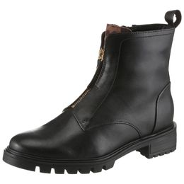 Stiefelette Ara "TULSA", Damen, Gr. 5 (38), schwarz (schwarz, leo), Glattleder, unifarben mit Farbeinsatz, Schuhe Stiefelette, Boots, Winterboots in Weite G (= weit)