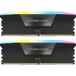 Corsair DIMM 16 GB DDR5-5200 (2x 8 GB) Dual-Kit, Arbeitsspeicher schwarz, CMH16GX5M2B5200C40, Vengeance RGB, INTEL XMP