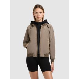Blouson Khujo "MEETS 2IN1", Damen, Gr. L, latte braun, Web, 100% Nylon, regular fit, eingesetzt angesetztes B&uuml;ndchen, Jacken Blouson