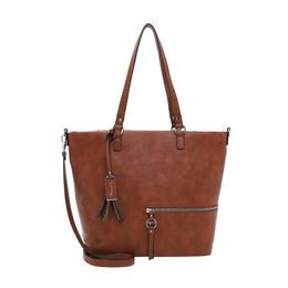 Shopper Tamaris "Shopper TAS Nele", Damen, Gr. B/H/T: 43cm x 32cm x 16cm 0, braun (cognac 700), Polyurethan, Taschen Shopper