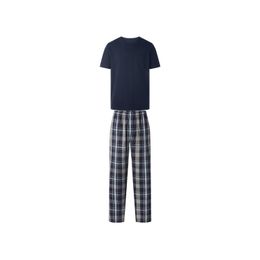 esmara Men Herren Pyjama kurz/lang (navy/kariert, M (48/50)) 100399077006