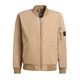 Bomberjacke Khujo "Bomberjacke Tawas", Damen, Gr. S, beige (schwarz beige), Obermaterial: 70% Baumwolle CO. 30% Nylon NY. Obermaterial: Futter: 100% Polyester PES., l&auml;ssig geschnitten, hoch geschlossener Ausschnitt, Rippstrickb&uuml;ndchen, Jacken Bomberjacke, L&auml;ssige Herren &Uuml;bergangsjacke
