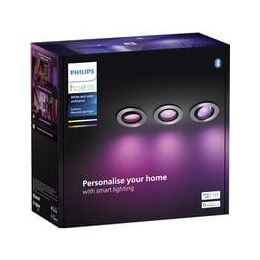 PHILIPS Hue White & Color Ambiance Centura Einbauspot 3er-Pack, LED-Leuchte silber, rund