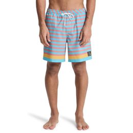 Boardshorts Quiksilver "Original Btz Stripe Volley 17", Herren, Gr. XL, aqua biarritz stripe, Obermaterial: 92% Microfaser, 8% Elasthan;, Hosen Boardshorts