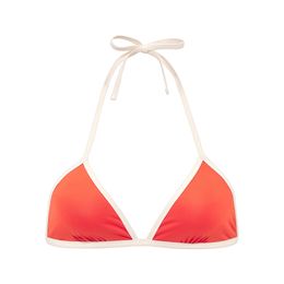 Triangel-Bikini-Top Copenhagen Studios "Emma", Damen, Gr. 42, Cup A/B, orange (blutorange), Recycling-Polyamid, Bikini-Oberteile Triangel-Bikini-Top, mit Kontrastdetails