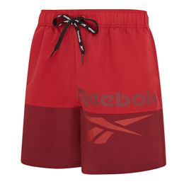 Badeshorts Reebok "Rory", Herren, Gr. L, N-Gr, rot (rot, burghund), Web, Polyester, unifarben, Badehosen Badeshorts, mit Kordelzug und elastischem Bund, mit Logo, schnell trocknend