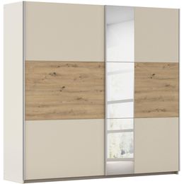 Schwebet&uuml;renschrank Rauch "Kleiderschrank Schrank Garderobe TOPSELLER ASTANA", beige (champagner, eiche artisan), B:218cm H:210cm T:59cm, Holzwerkstoff, Schr&auml;nke, Schwebet&uuml;renschrank, mit 3 Spiegelelementen, Metallgriffleisten alufarbig MADE IN GERMANY