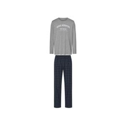 esmara Men Herren Pyjama, mit Eingrifftaschen (grau/navy, XL (56/58)) 100393818009