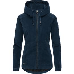 Cordjacke Ragwear "Cordjacke Dankka Cordy YOUMODO", Damen, Gr. L, blau (petrol), Obermaterial: 98% Baumwolle CO. 2% Elasthan EL. Obermaterial: Futter: 100% Polyester PES., Jacken Cordjacke