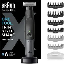 Braun Series XT5 XT5300 Barttrimmer & K&ouml;rperrasierer, Bartschneider schwarz/silber