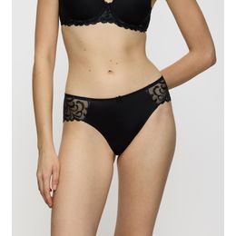 Tai-Slip Triumph "Modern Finesse", Damen, Gr. 42, schwarz, Microtouch, Obermaterial: 81% Polyamid, 19% Elasthan, unifarben, figurbetont, Unterhosen Tai-Slip, zarte Spitze, glatter Jersey, flache Kanten
