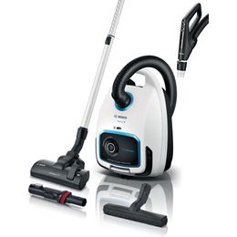 Bosch Bodenstaubsauger "Serie 6 ProSilence BGL6TSIL, Hygiene-Filter, 10 Jahre Motorgarantie", schwarz-wei&szlig; (wei&szlig;, schwarz), B:30cm H:26,5cm T:45cm, Bodenstaubsauger, Leistungsregulierung am Handgriff, langes Kabel, extrem leise, wei&szlig;, Bodenstaubsauger