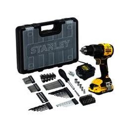 Stanley Akku-Schlagbohrschrauber (SFMCD716D1A-QW), 18Volt schwarz/gelb, Li-Ion-Akku 2,0Ah, 100 -teiliges Zubeh&ouml;rset, Koffer