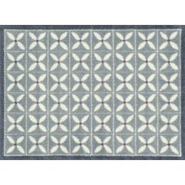 Fu&szlig;matte TURTLE MAT "Flower Fields Grey", grau, B:60cm H:9mm L:85cm, Baumwolle, Teppiche, Fu&szlig;matte