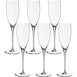 Sektglas Leonardo "POESIA", transparent (klar), H:25cm &Oslash;:7,8cm, Kristallglas, Trinkgef&auml;&szlig;e, Sektglas, 250 ml, 6-teilig