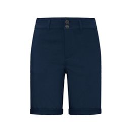 Chinoshorts oxmo "Chinoshorts OXKeily", Damen, Gr. 44, N-Gr, blau (schwarz sapphire), Obermaterial: 75% Viskose CV. 21% Nylon NY. 4% Elasthan EL., Hosen Chinoshorts