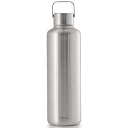 Trinkflasche Equa "Timeless Off Steel", silber (silberfarben), H:25cm, Edelstahl, Trinkflaschen, Trinkflasche, Trinkflaschen-Leichtgewicht aus Edelstahl, mit Tragegriff