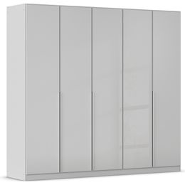 Dreht&uuml;renschrank OTTO HOME "Kleiderschrank Kleiderschr&auml;nke Schrank Garderobe AGORDO mit Glasfront", grau (seidengrau, glas seidengrau), B:226cm H:210cm T:54cm, Holzwerkstoff, Schr&auml;nke, Dreht&uuml;renschrank, durchdachte Innenausstattung, in 8 Breiten und 2 H&ouml;hen MADE IN GERMANY