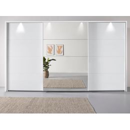 Schwebet&uuml;renschrank Rauch "Kleiderschrank Schrank Garderobe OTELI inkl. 3 Innenschubladen", wei&szlig;, B:368cm H:214cm T:68cm, Holzwerkstoff, Schr&auml;nke, Schwebet&uuml;renschrank, inkl. Passepartout optional mit Beleuchtung MADE IN GERMANY