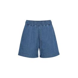 Shorts oxmo "Jeansshorts OXLillith", Damen, Gr. 42, N-Gr, blau (mid blau denim), Obermaterial: 98% Baumwolle CO. 2% Elasthan EL., Hosen Shorts