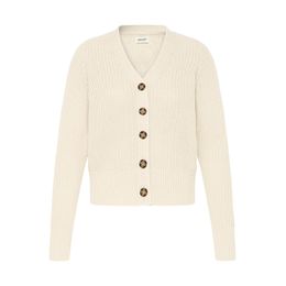 Strickjacke oxmo "Strickjacke OXFKANNA", Damen, Gr. L, beige (pumice stone), Obermaterial: 60% Baumwolle CO. 40% Polyacryl PAN., Strickjacken Strickjacke