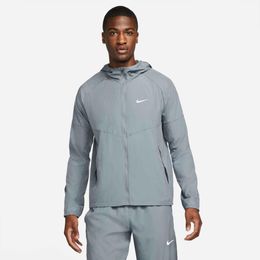 Laufjacke Nike "Repel Miler Men's Running Jacket", Herren, Gr. XL, smoke grau, s, Obermaterial: 100% Polyester, Jacken Laufjacke, mit Kapuze, wasserabweisend, verstaubares Design, f&uuml;r nasses Wetter