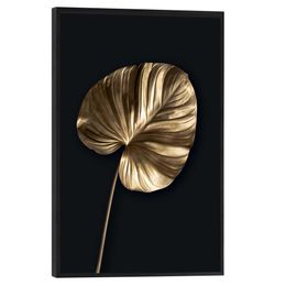 Poster Reinders "Palmenblatt Gold", gold (farbe bild(er): gold), B:20cm H:30cm T:1,6cm, MDF, Bilder, Poster