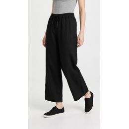 Leinenhose Freequent "FQLAVA-PANT", Damen, Gr. L, N-Gr, schwarz, Web, Obermaterial: 55% Leinen, 45% Viskose, unifarben, lang, Hosen Leinenhose, Sommerhose aus Leinenmix und mit Kordelzug