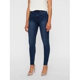 V&eacute;ro Moda High-waist-Jeans VERO MODA "VMSOPHIA", Damen, Gr. XS (34), L&auml;nge 30, blau (medium blau denim), Denim/Jeans, Obermaterial: 85% Baumwolle, 13% Polyester, 2% Elasthan, skinny fit, Jeans High-waist-Jeans