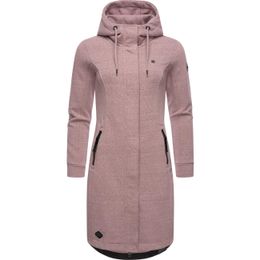 Kapuzensweatjacke Ragwear "Kurzmantel Letti Long", Damen, Gr. 4XL, rosa (mauve), Obermaterial: 54% Polyester PES. 41% Baumwolle CO. 5% Viskose CV., Sweatjacken Kapuzensweatjacke