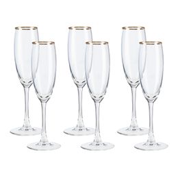 Rotweingl&auml;ser: ca. &Oslash; 7,4 x H 24 cm Temperaturbest&auml;ndigkeit: - Sp&uuml;lmaschinengeeignet: nein Mikrowelle LIVARNO home Glas Set mit Goldrand (Sektglas)"" 100382630001