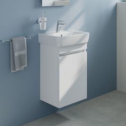 Geberit Renova Plan Handwaschbecken, evineo ineo5 evo Unterschrank B: 45 cm, 1 T&uuml;r, mit Griffmulde,, 501624008+BE0982WM,
