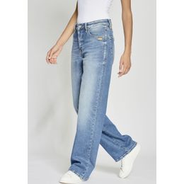 Weite Jeans Gang "94JUL", Damen, Gr. 27, N-Gr, blau (aged midblau), Denim/Jeans, Obermaterial: 90% Baumwolle, 8% Polyester, 2% Elasthan, gerade lang, Jeans Weite Jeans, Comfort Straight Fit