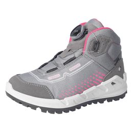 Sneaker Ricosta "Terra WMS: normal", Kinder, Gr. 31, grau (grau, pink), Synthetik, Textil, kontrastfarbene Details, Schuhe Sneaker, Schn&uuml;rschuh mit Sympatex-Membrane, Gr&ouml;&szlig;enschablone zum Download
