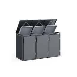 Plats&reg; M&uuml;lltonnenbox (ca. 198,5 x 80 x 116 cm, 3er, Anthrazit) 100391163002