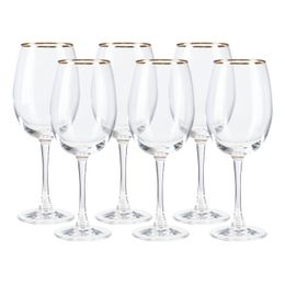 Rotweingl&auml;ser: ca. &Oslash; 7,4 x H 24 cm Temperaturbest&auml;ndigkeit: - Sp&uuml;lmaschinengeeignet: nein Mikrowelle LIVARNO home Glas Set mit Goldrand (Wei&szlig;weinglas)"" 100382630002