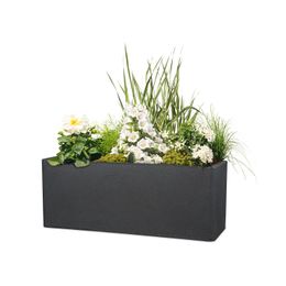Scheurich Longgef&auml;&szlig; &raquo;Cube Box&laquo;, Kunststoff, quadratisch (Schwarz Granit, L&auml;nge 60 cm) 100349940001