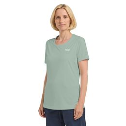 T-Shirt Jack Wolfskin "TECH T W", Damen, Gr. XXL (48), gr&uuml;nzinnia, Obermaterial: 100% POLYESTER, Shirts T-Shirt