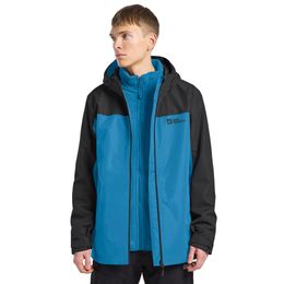 3-in-1-Funktionsjacke Jack Wolfskin "TAUBENBERG 3IN1 JKT M", Herren, Gr. XL (54/56), blau (aurorablau), Obermaterial: 100% Polyester. Innenjacke: 87% Polyester, 13% sonstige Fasern, Jacken 3-in-1-Funktionsjacke