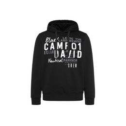 CAMP DAVID Herren Sweatshirt mit Kapuze (Schwarz, M) 100397523001