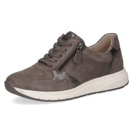 Keilsneaker Caprice, Damen, Gr. 37, beige (taupe), Leder, Schuhe Keilsneaker, Freizeitschuh, Halbschuh, Sch&uuml;rer mit Besatz in Metallicoptik