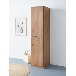 Dreht&uuml;renschrank Rauch "Kleiderschrank Schrank Garderobe W&auml;scheschrank VANDOR", braun (eiche artisan), B:47cm H:197cm T:54cm, Holzwerkstoff, Schr&auml;nke, Dreht&uuml;renschrank, in drei Breiten, H&ouml;he 197 cm, Griffe in Graumetallic MADE IN GERMANY