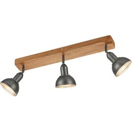 Trio LEUCHTEN Deckenleuchte "Delhi", grau (nickelfarben), 3, H: 20,5cm, Leuchten, Deckenlampe, Deckenleuchte