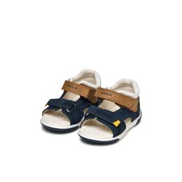 Lauflernschuh Geox "B SANDAL ZAPITO BOY", Jungen, Gr. 26, blau (navy), Leder, Synthetik, Schuhe Lauflernschuh, Babyschuh, Sandale, Trekking Schuh mit Klettverschluss