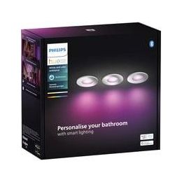 PHILIPS Hue White & Color Ambiance Xamento Einbauspot 3er-Set, LED-Leuchte silber, rund