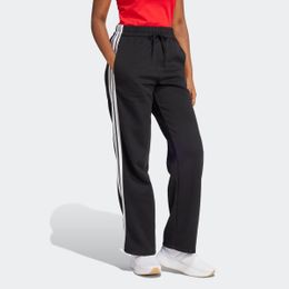 Sporthose adidas Sportswear "ESSENTIALS 3-STREIFEN OPEN-HEM FRENCH TERRY", Damen, Gr. L, N-Gr, schwarz-wei&szlig; (schwarz, wei&szlig;, normal, gr.), Obermaterial: 55% Baumwolle, 36% Polyester, 9% Viskose, Hosen Sporthose, Topseller