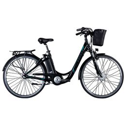 Z&uuml;ndapp Z&uuml;ndapp Z510 700c E-Bike E Cityrad Damenrad Pedelec Elektrofahrrad Damen Fahrrad 28 Zoll (Schwarz T&uuml;rkis) 100325618004