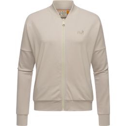 Sweatjacke Ragwear "Sweatjacke Doron", Damen, Gr. M, beige (bone), Obermaterial: 67% Polyester PES. 28% Viskose CV. 5% Elasthan EL., Sweatjacken Sweatjacke